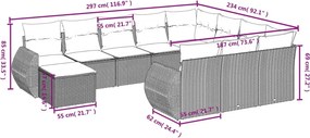 11dílná zahradní sedací souprava s poduškami černá polyratan 3257518