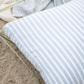 IB LAURSEN Bavlněný povlak na sedák Milas Dusty Blue/Stripes 45 x 45 cm, modrá barva, bílá barva, textil
