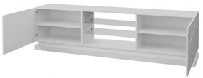 TV stolek Agnes 200, Osvětlení: osvětlení LED RGB - barevné, Barva: bílá / bílá lesk
