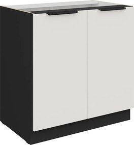 ARIA wb | dolní skříňka 80 D 2F policová | 80 cm | ANTI FINGERPRINT povrch | černá/bílá