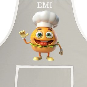 Kuchyňská zástěra Burger EMI, šedá