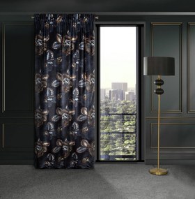 ZATEMŇOVACÍ ZÁVĚS NA PÁSCE LIMITED COLLECTION PEONIA2 140X270 CM ČERNÁ