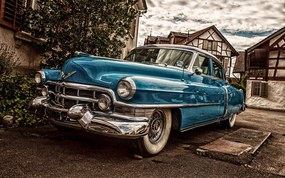 Vícedílný obraz Modrý Cadillac Eldorado Z Roku 1953 Nedostatek Nedostatek Plátno Canvas 120x75