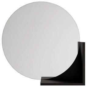Nástěnné zrcadlo s černou policí Skandica Lucija, ø 60 cm