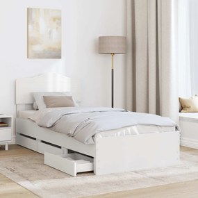Rám postele se zásuvkou Bílá 100 x 200 cm Inženýrské dřevo 3413033