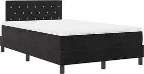 Postel s boxspringem s matrací s čelo Černá 120 x 190 cm samet 3339094