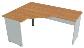 Stůl ergo pravý 160*120 cm - Hobis Gate GEV 60 P Dekor stolové desky: olše, Dekor lamino podnože: šedá, Barva nohy: černá