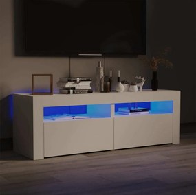 vidaXL TV skříňka s LED osvětlením 120x35x40 cm [804360] Barva: bílá s vysokým leskem
