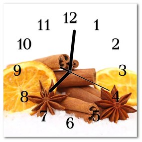 Skleněné hodiny čtvercové Vanilkový citron