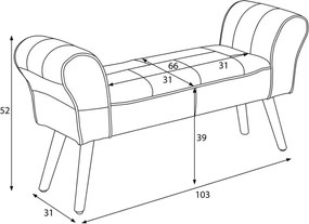 Taburet AK-131 PW2, vícebarevná, látka (103 x 31) cm