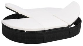 Zahradní postel s poduškou polyratan černá,  42940 HangarStore.cz