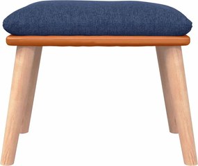 Podnožka modrá 45x29,5x35 cm textil a umělá kůže 341450