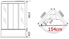 BPS-koupelny Hydromasážní box HYD-Bella 100, 100x100 bez sauny