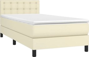Box spring postel s matrací krémová 100x200 cm umělá kůže 3141109