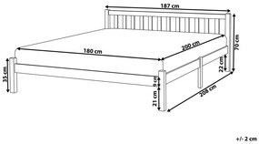 Dřevěná postel 180 x 200 cm bílá FLORAC Beliani