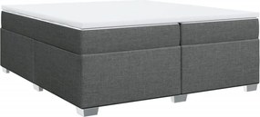 Box spring postel s matrací tmavě šedá 200x200 cm textil 3285159