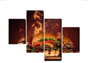 Vícedílný obraz Chutné Hamburgery Nedostatek Nedostatek Plátno Canvas 120x75