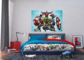Dětská vliesová fototapeta na zed' Marvel Avengers v Bitvě, Disney | 155 x 110 cm | DFTDNM 5276