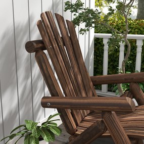 Outsunny Adirondack židle - Odolná dřevěná židle do zahrady s vysokým opěradlem a podpěrou na ruce, balkonová židle s rozměry 83 x 68 x 101 cm