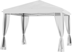 Pavilion Outsunny cca 3x3m, voděodolný stabilní zimní skládací pavilion s UV ochranou, skládací párty stan s 4 bočními panely, taška na zahradní pavil