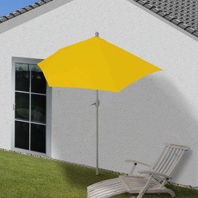 Slunečník půlkruh Parla - polyester/hliník - 270cm žlutý bez stojanu