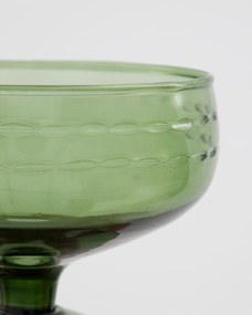House Doctor Skleněný pohár na deserty Vintage Green, zelená barva, sklo