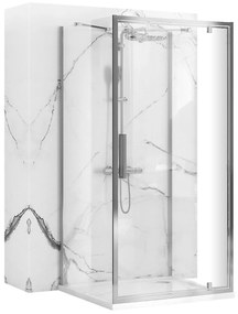 Rea Rapid Swing, 3-stěnová sprchová kabina 100 (dveře) x 90(stěna) x 90(stěna) x 195 cm, 6mm čiré sklo, chromový profil, KPL-09122
