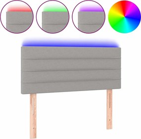 Čelo postele s LED světle šedé 100 x 5 x 78/88 cm textil 3121742