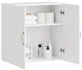 Sobuy FRG231-W Nástěnná skříňka se dvěma dveřmi Koupelnová skříňka Kuchyňská skříňka Bílá 60x60x30cm