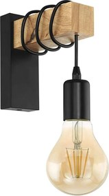 Toolight Toolight, nástěnná lampa 1xE27 APP972-1W LINE, černá-hnědá, OSW-03241