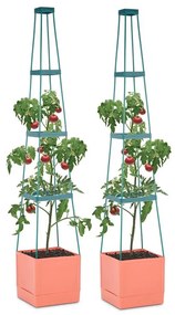 Tomato Tower, květináč na rajčata, set 2 ks, 25 x 150 x 25 cm, mřížka na upínání, PP