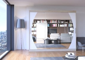ADRK Furniture Skříň s posuvnými dveřmi a zrcadlem CAMBE 250 ADRK-SW-CAM-SW-250