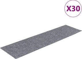 Schodové rohože samolepicí 30 ks 76 x 20 cm světle šedé obdélníkové 3365724
