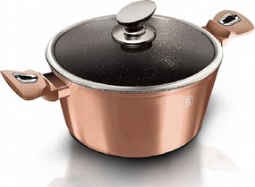 Kastrol s mramorovým povrchem a poklicí 28 cm Rosegold Metallic Line