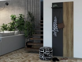 Předsíňový věšák Wenis 01 72 cm černý/dub Karlstad