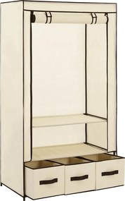 Šatní skříň krémová 87 x 49 x 159 cm textil 282459