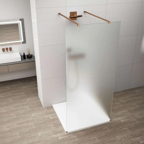 Polysan Esca - Sprchová stěna Walk-In 100x210 cm, Antidrop, matné sklo/měď mat ES1110-10