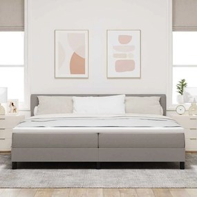 Postel s boxspringem s čelo Taupe 200 x 200 cm textil 3338717
