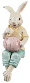 Dekorace sedící králíček malující vajíčko - 7*5*14 cm