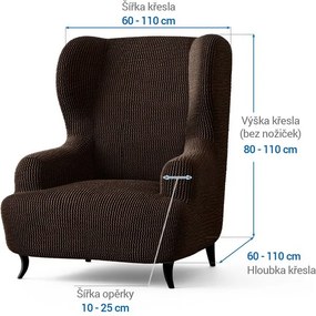 Bielastické potahy COSTINA tabáková křeslo ušák (š. 60 - 110 cm)