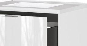 Bílá lesklá závěsná skříňka pod umyvadlo 61x61 cm Celano – Germania