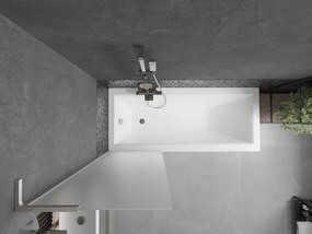 Mexen Next L, 1-křídlová vanová zástěna 60 x 150 cm, 6mm sklo námraza, 6mm čiré sklo, profil broušená ocel, 895-060-000-03-30-97