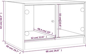 vidaXL Konferenční stolek se skleněnými dvířky 68x50x42 cm [836370] Barva: Černá