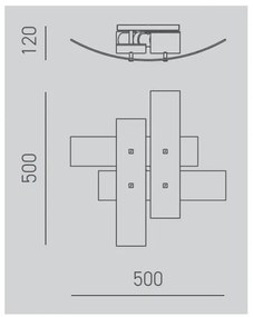 Gea Luce LARA P P arg - Stropní svítidlo LARA 2xE27/52W/230V 50 cm stříbrná