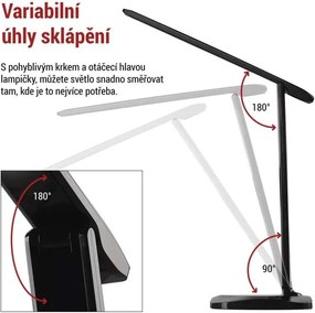 EMOS Černá LED stolní lampička Chase 7,2W Z7619B