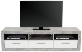 TV stolek 185 cm DEJA; beton/ bílá