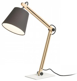 Rendl R14032 stolní lampa NIZZA, polycotton černá/dřevo, E14, 57cm