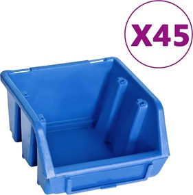 48dílná sada skladovacích zásobníků nástěnné panely modročerná 150805