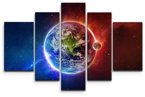 Sablio Obraz - 5-dílný Planeta Země - 125x90 cm