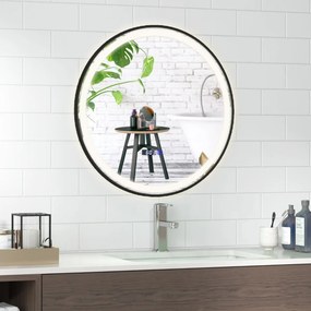 Costway Koupelnové zrcadlo s osvětlením se 3 barevnými LED osvětlením a funkcí
